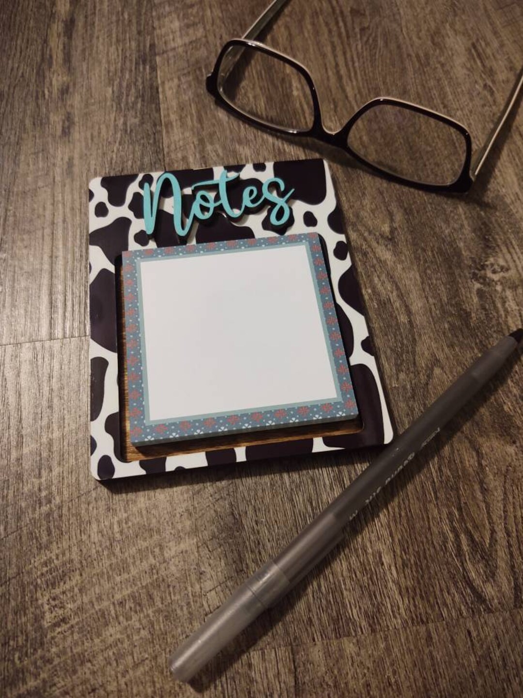 Cow Print Post It Paper Holder - Etsy