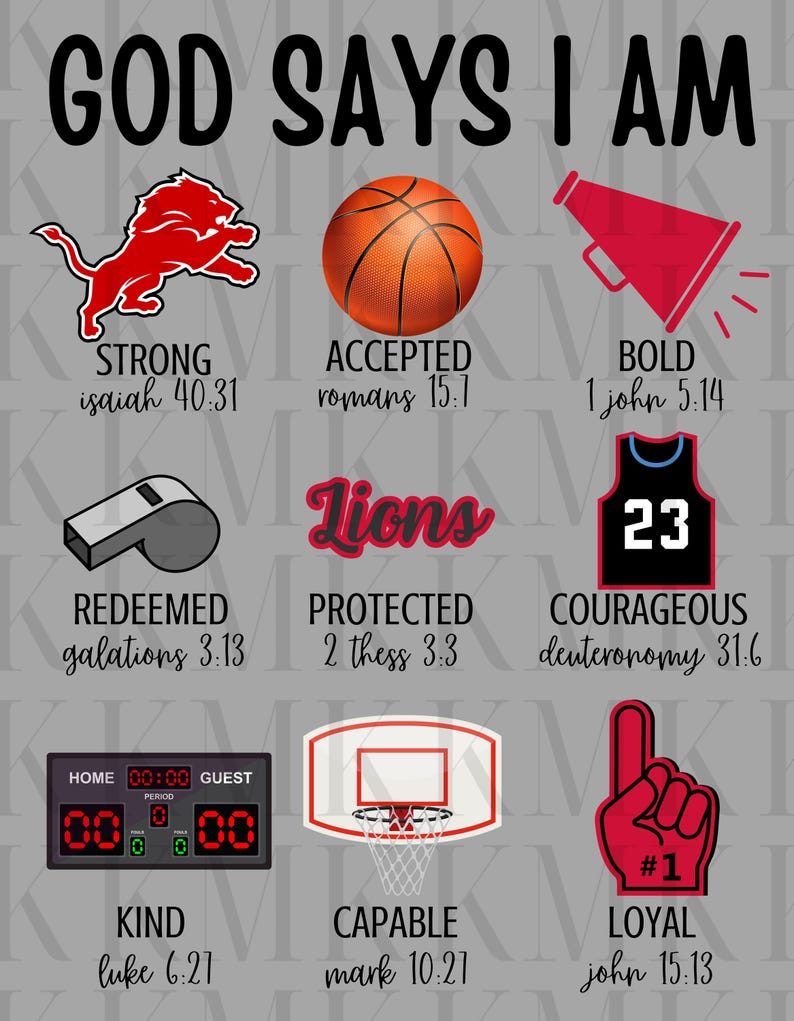 Lions Basketball God Says I Am | PNG | Sublimation Design | DTF Design ...