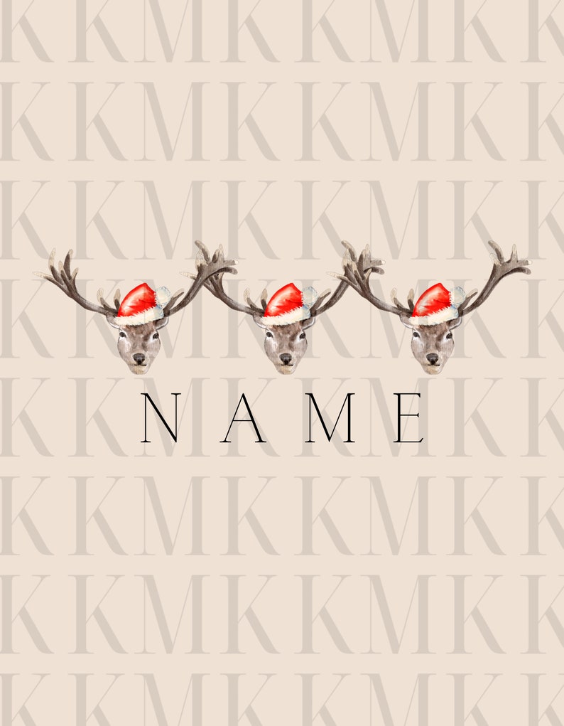 Reindeer Name PNG Sublimation PNG - Etsy