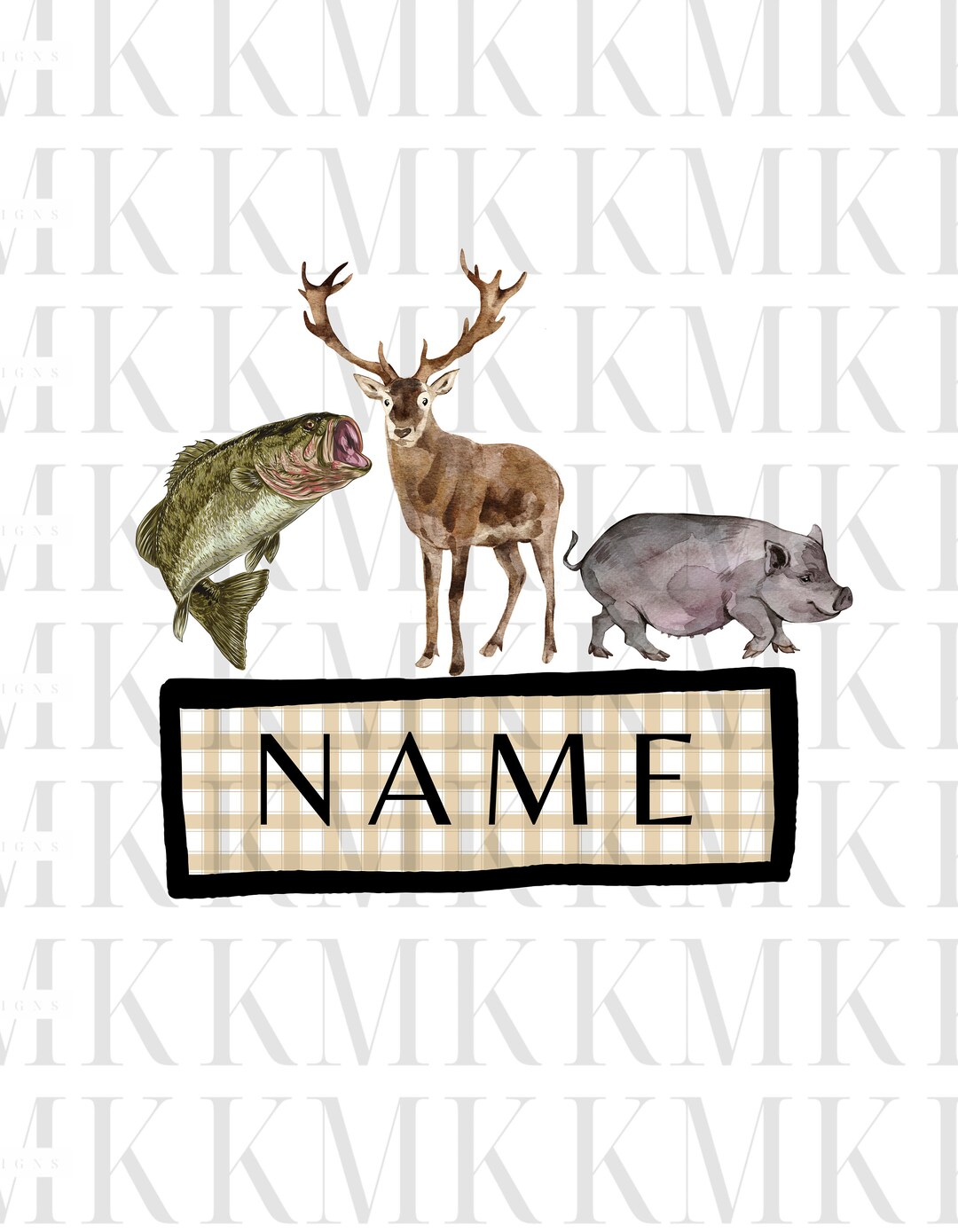 Fish, Deer, Hog Name | PNG | Sublimation PNG - Etsy