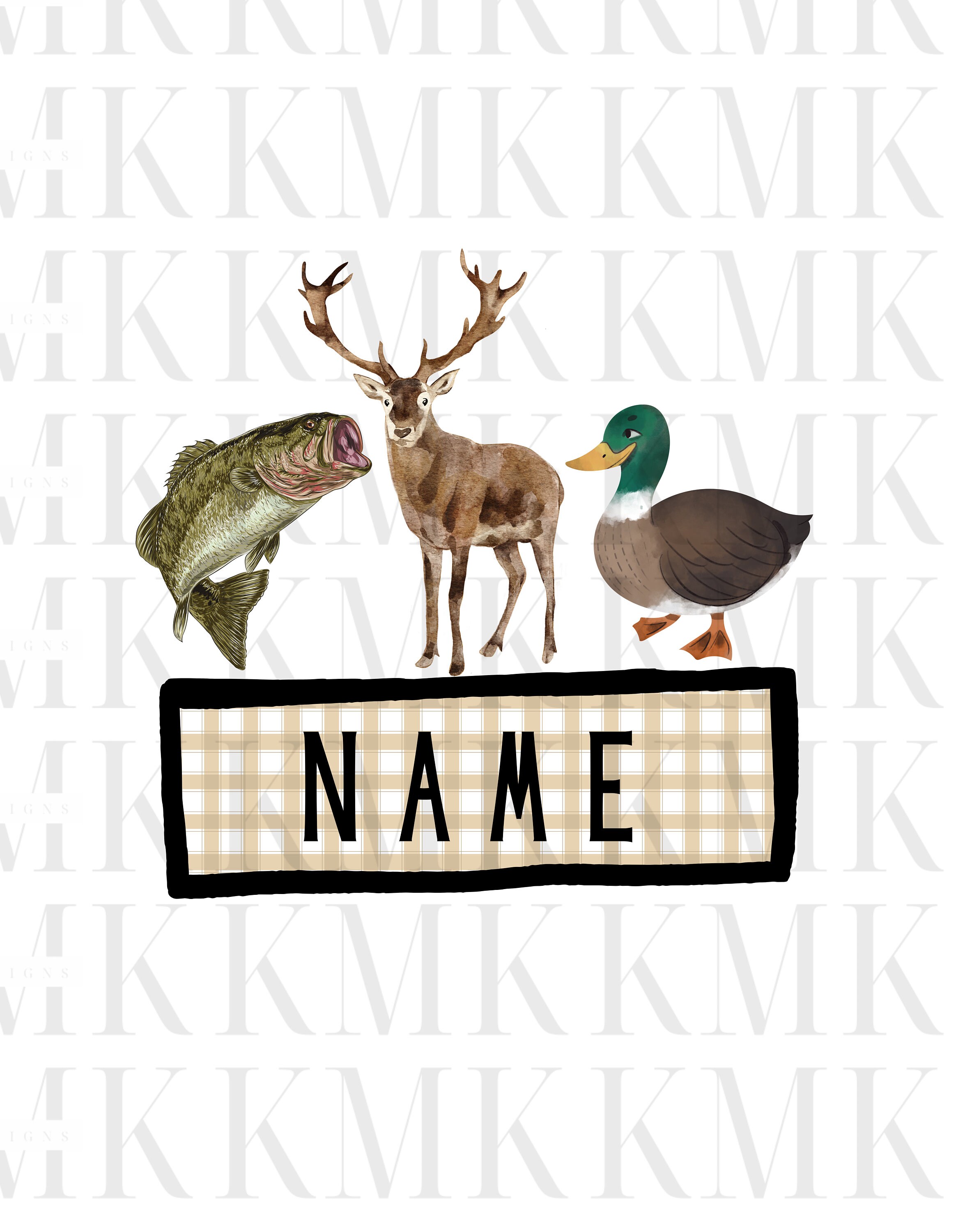 Fish, Deer, Duck Name | PNG | Sublimation PNG - Etsy