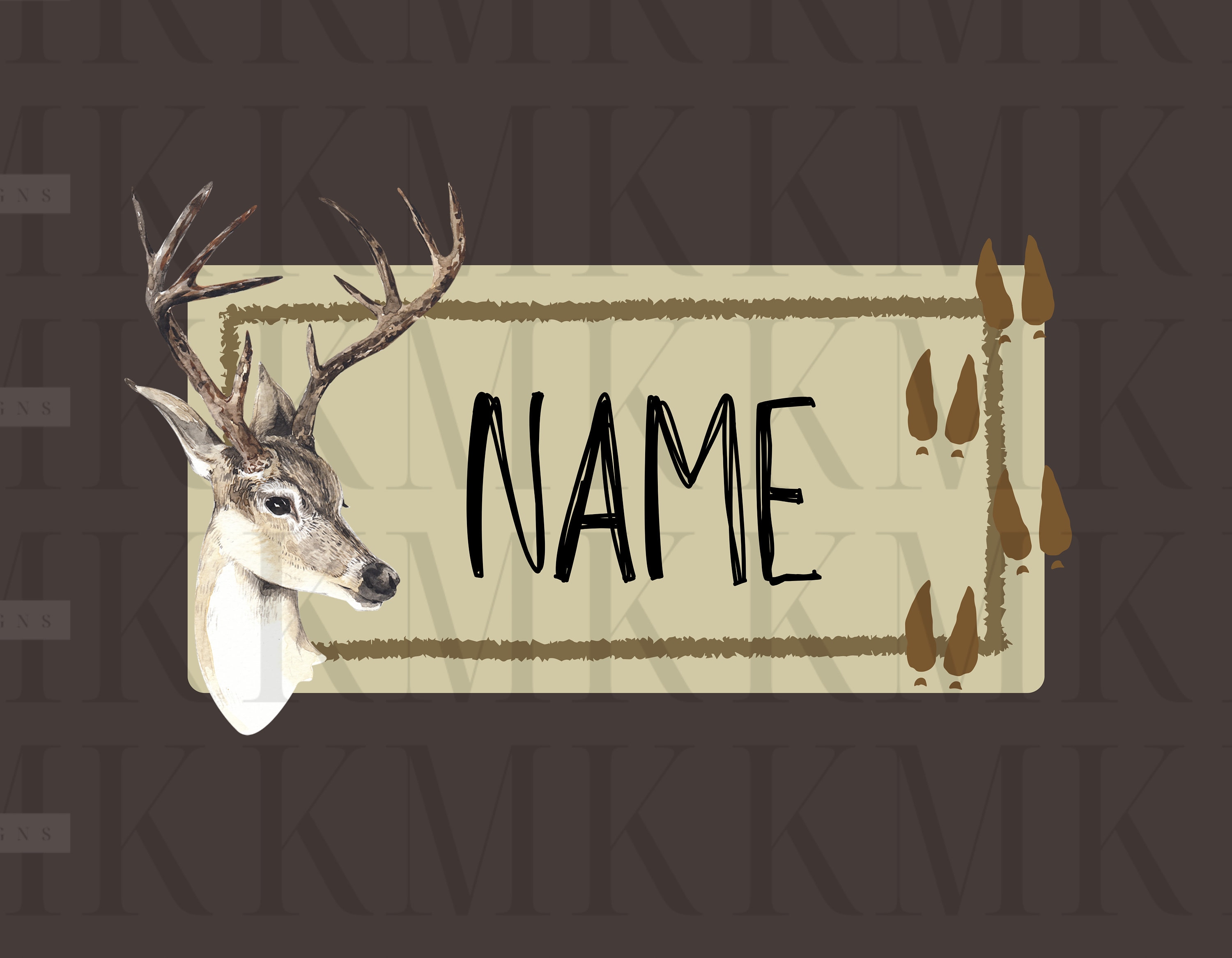 Deer Track Name | PNG | Sublimation PNG - Etsy