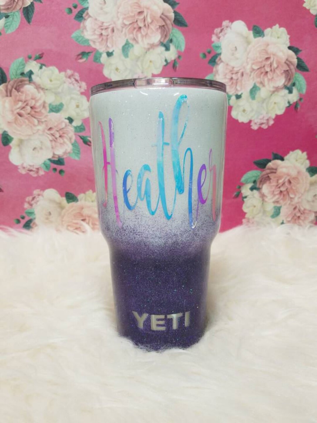 Purple Glitter Yeti/yeti Glitter Cup/white Glitter Tumbler/glitter Yeti ...