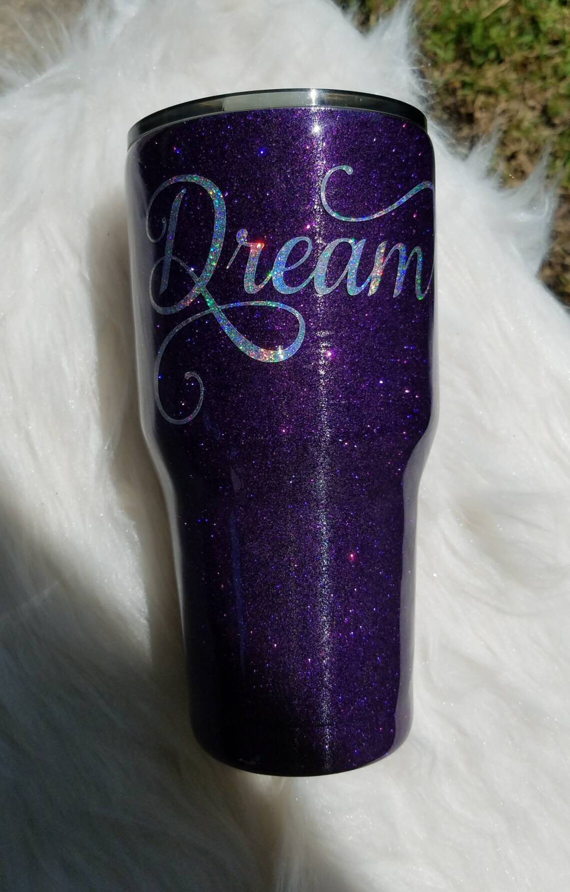 Purple Yeti Glitter Tumbler/yeti Cup Glitter Dip - Etsy