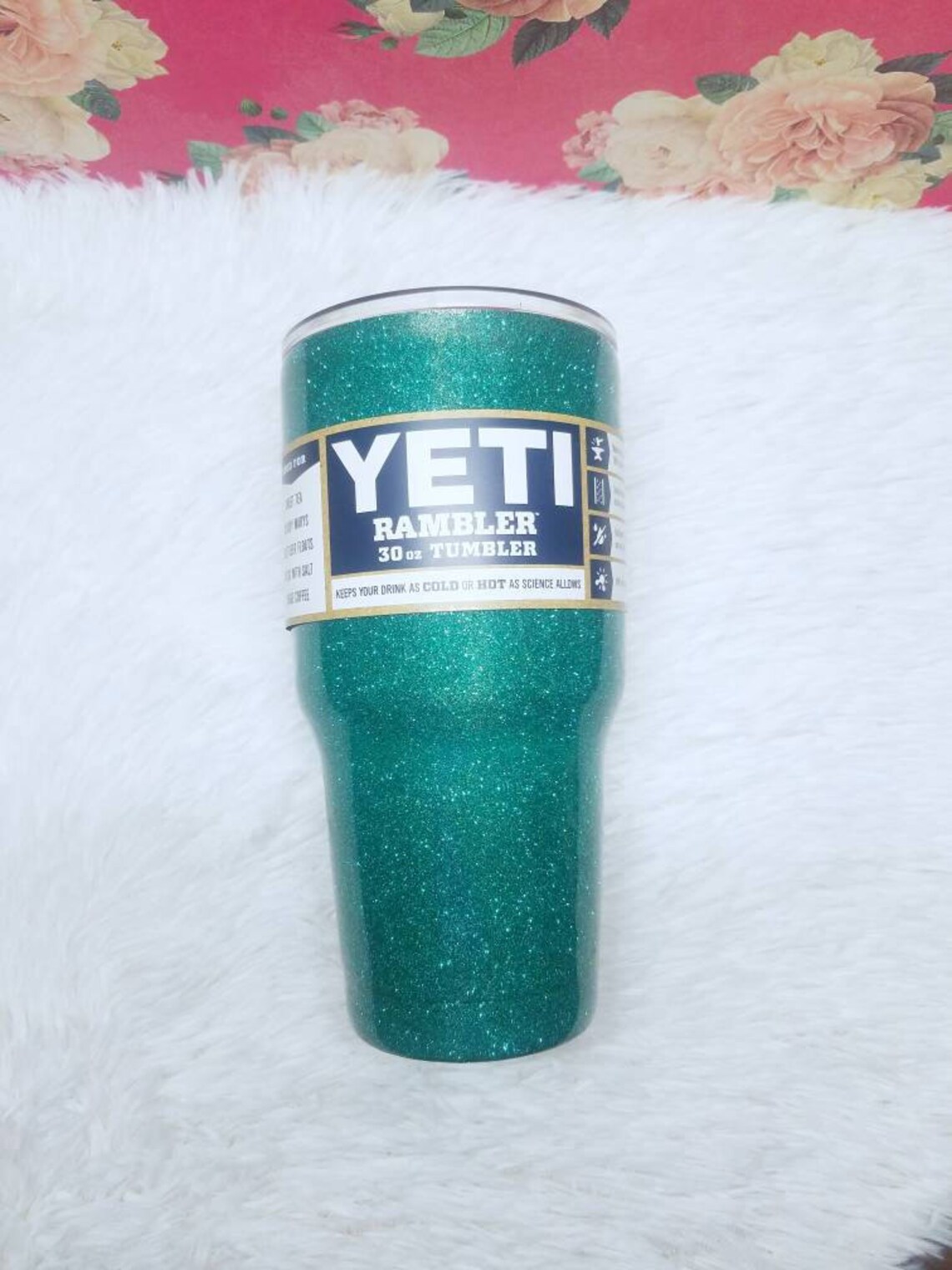Yeti Teal Glitter Tumbler Personalized/teal Yeti - Etsy