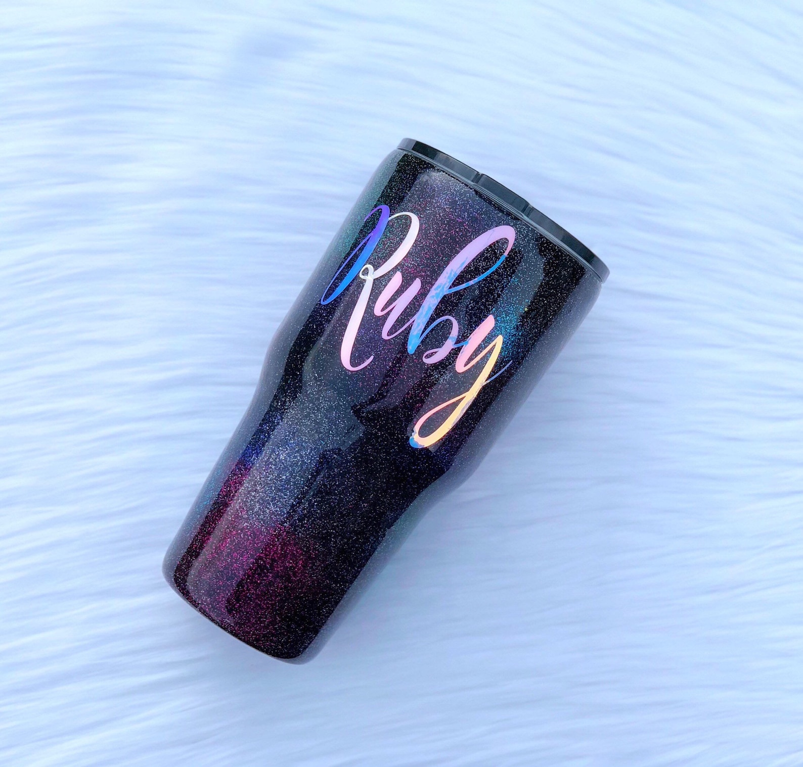 Yeti Galaxy Tumbler/yeti Glitter Black Cup/glitter Dip | Etsy