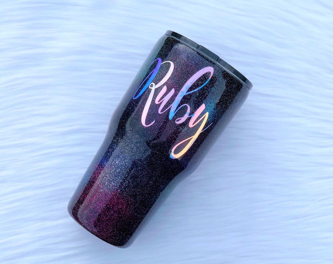 Yeti Galaxy Tumbler/yeti Glitter Black Cup/glitter Dip Yeti/yeti ...