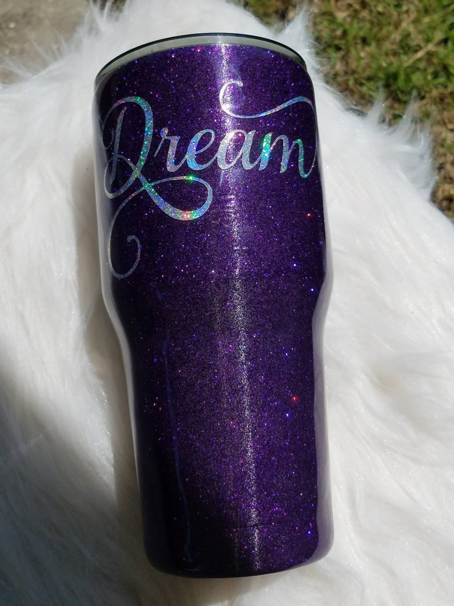 Purple Yeti Glitter Tumbler/yeti Cup Glitter Dip - Etsy