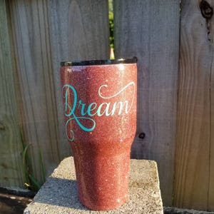 Yeti Glitter Rose Gold Tumbler/glitter Yeti Tumbler/dip Rose | Etsy