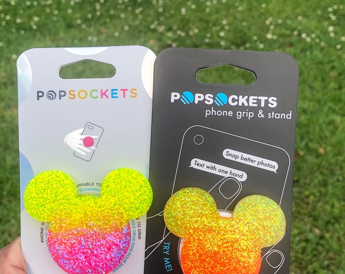 Mickey Glitter Popsocket Disney Glitter Phone Grip Mickey Ombré Glitter ...