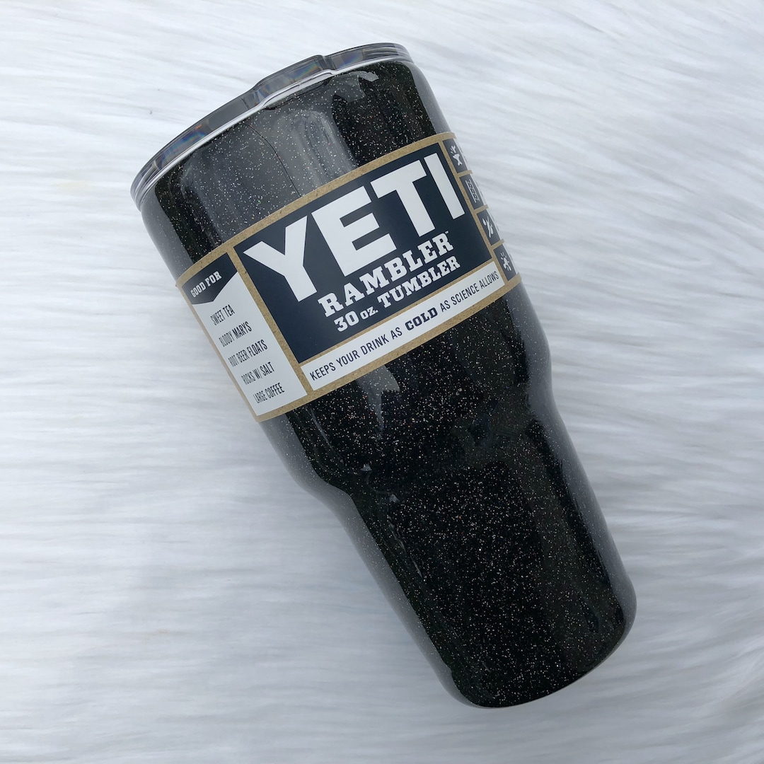 Black Glitter Tumbler, Ebony Glitter Yeti, Black Glitter Stainless ...