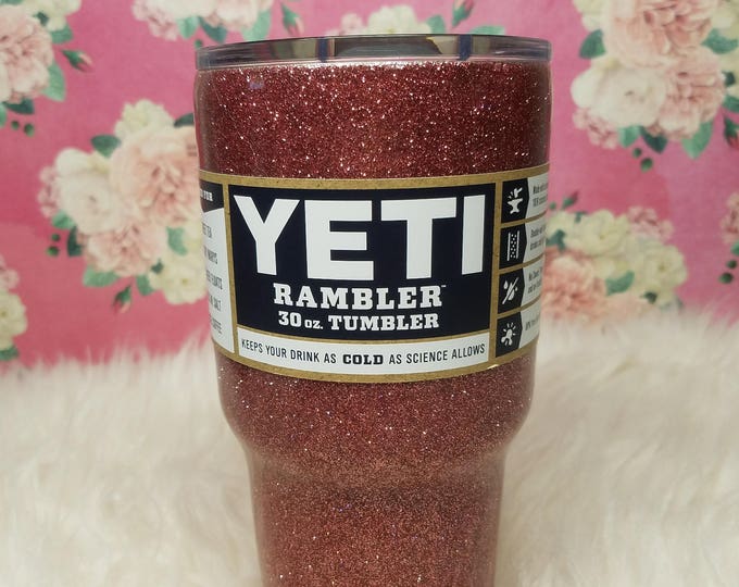 Rose Gold Glitter Tumbler/yeti Rose Gold Cup/glittered Yeti Tumbler ...