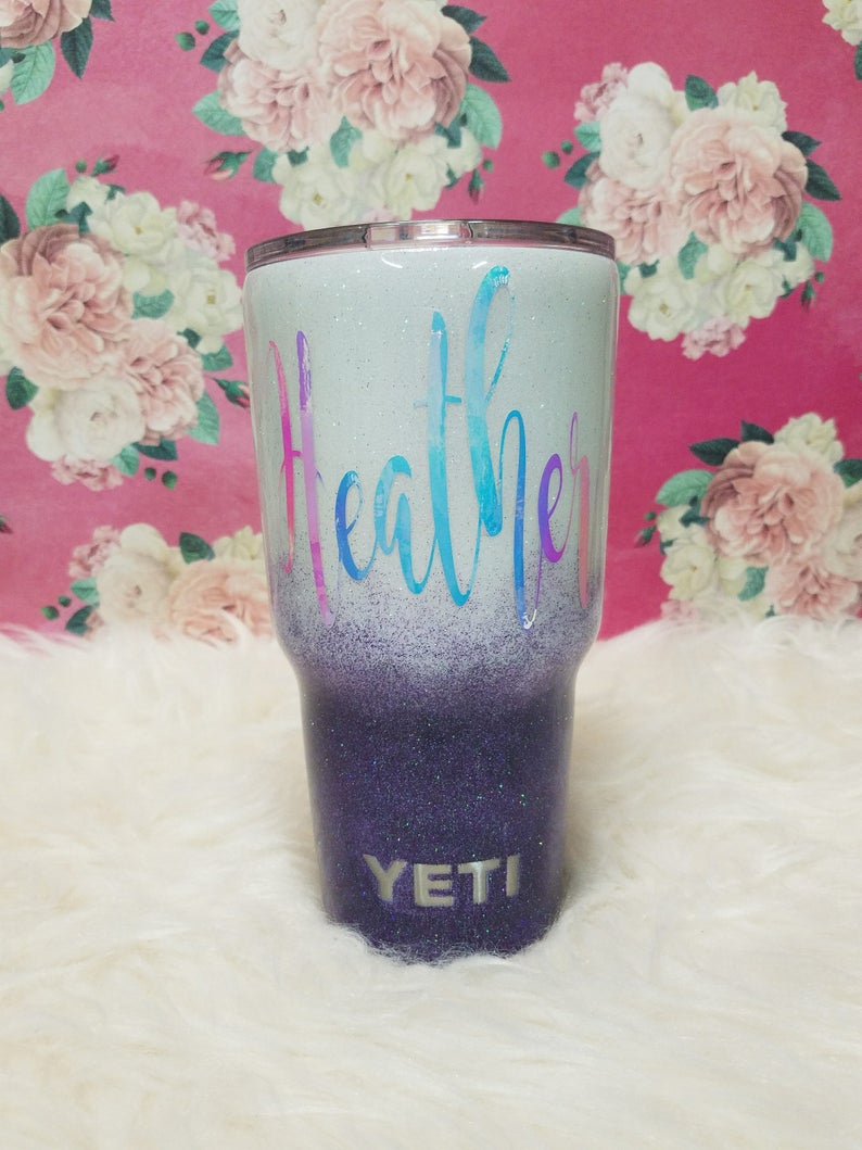 Yeti Glitter Dipped Tumbler Cup Mommy and Me Glitter Cup | Etsy