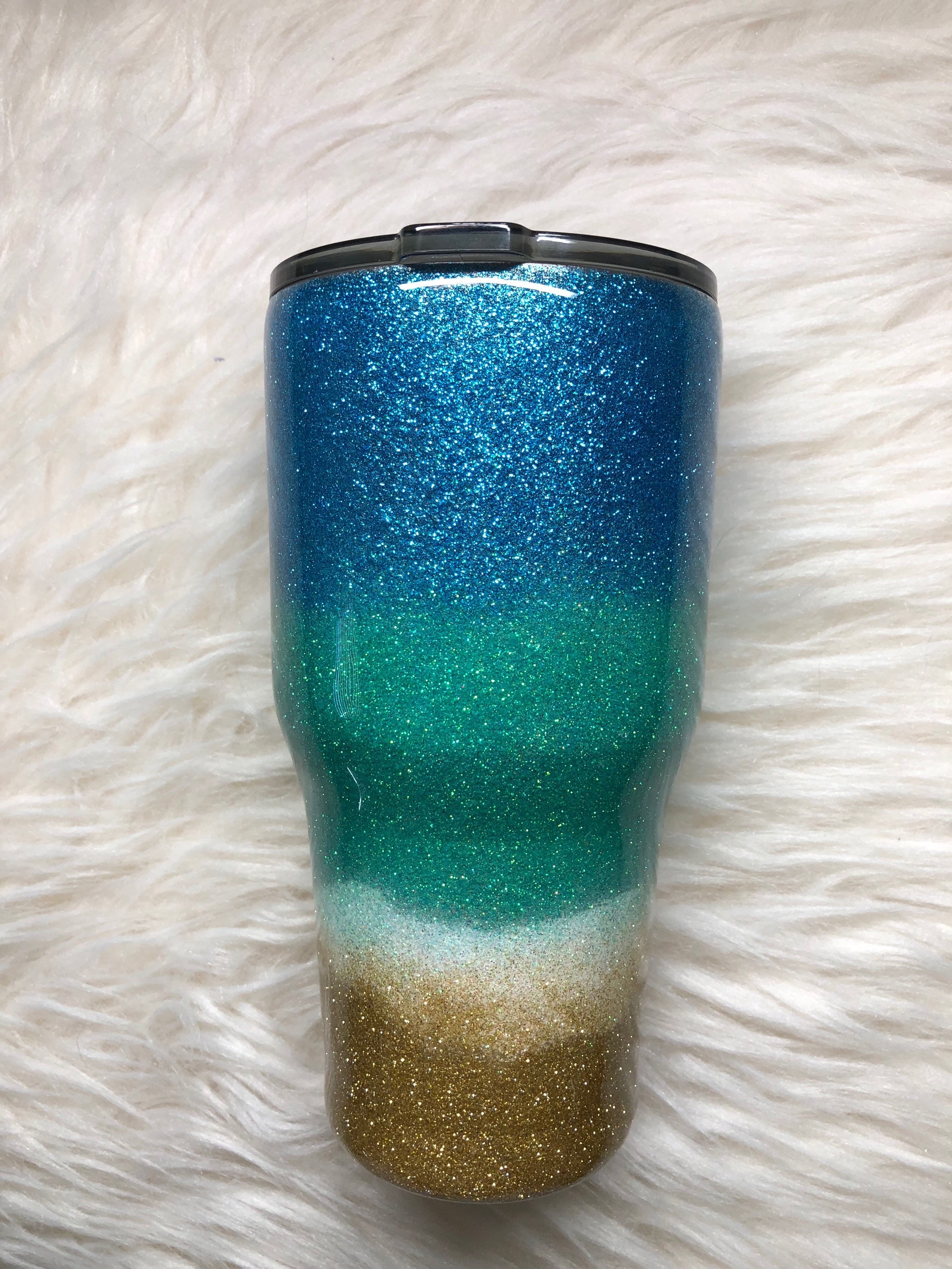 Yeti Glitter Tumbler Beach/glitter Yeti Cup/glitter Dip Yeti | Etsy