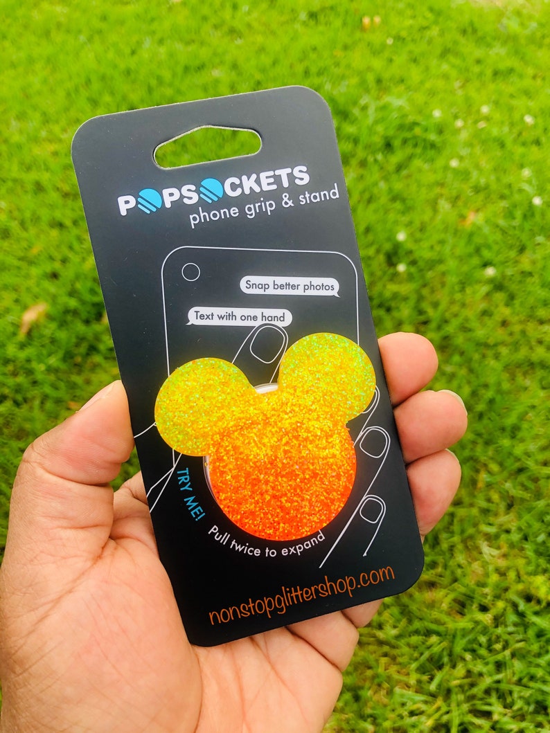 Mickey Glitter PopSocket Disney Glitter Phone Grip Mickey - Etsy España