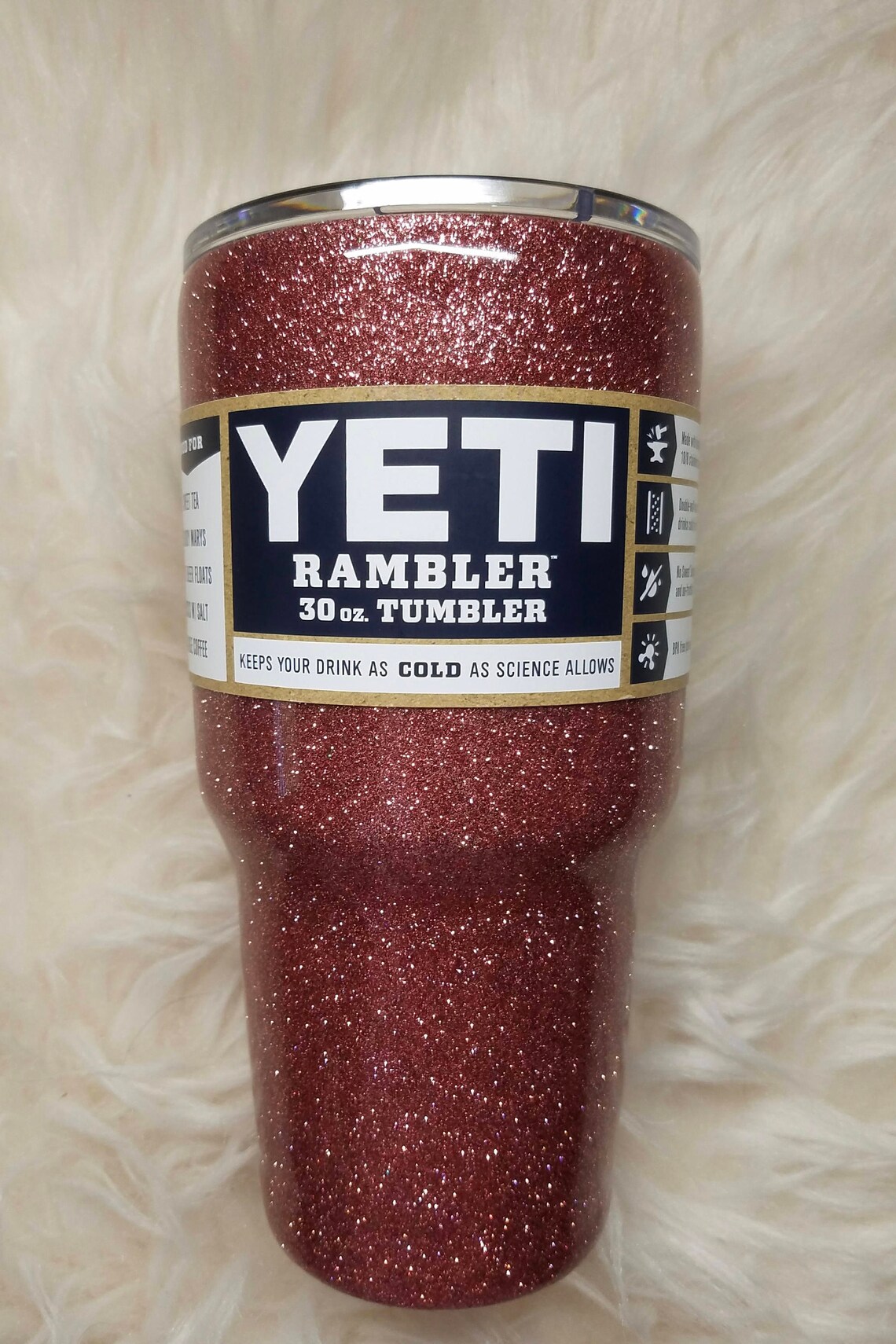 Yeti Rose Gold Glitter Tumbler/glitter Yeti/gold Glittered | Etsy