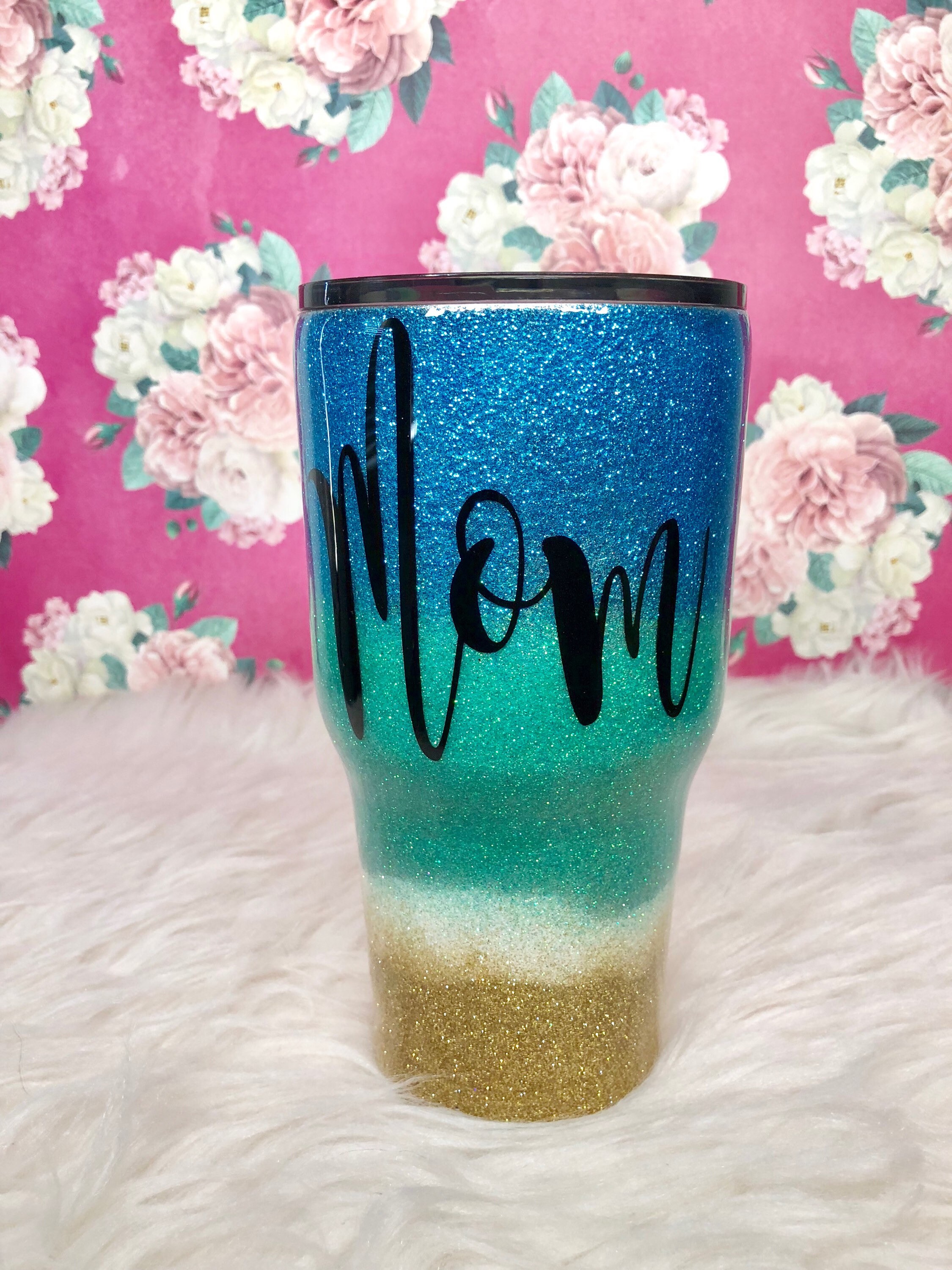 Yeti Glitter Tumbler Beach/glitter Yeti Cup/glitter Dip Yeti | Etsy