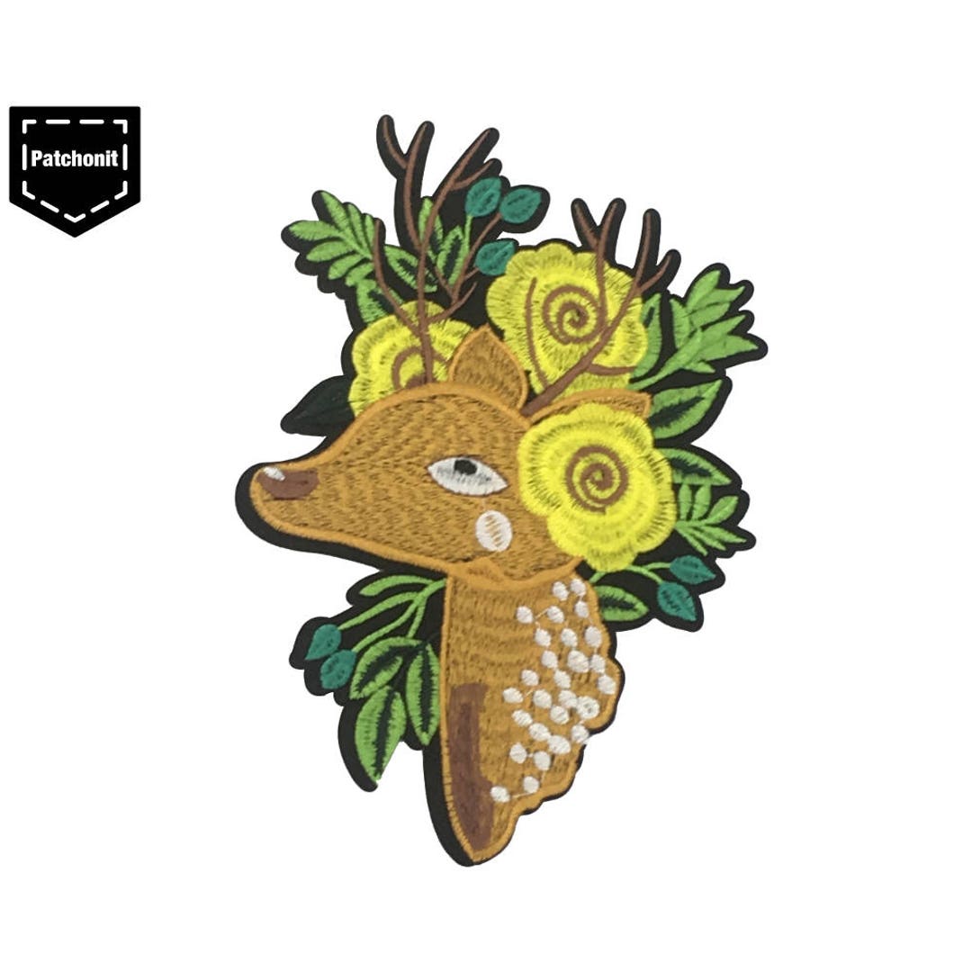 Deer Iron on Patch Large Deer Patch Deer Embroidered Patch Deer Back ...