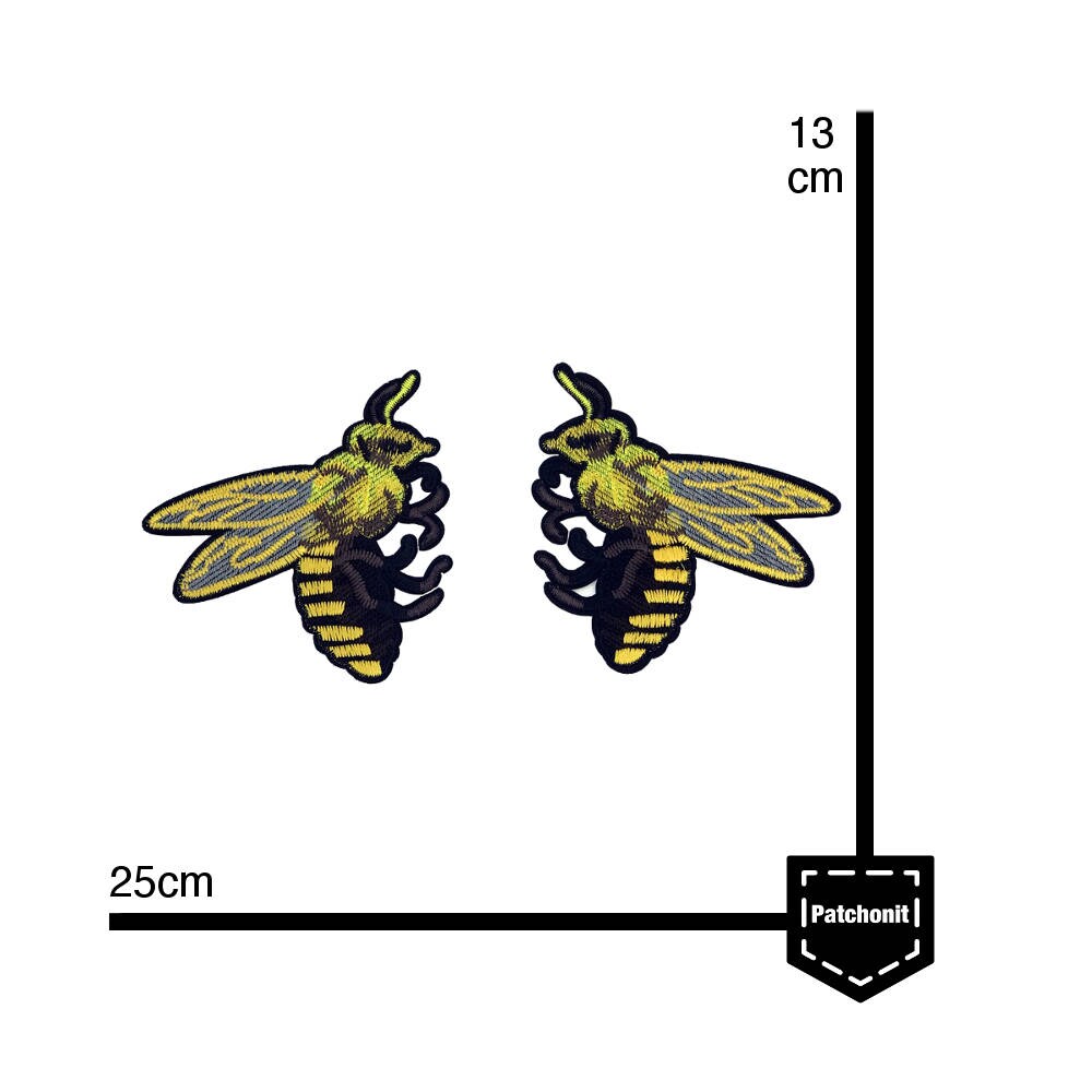 Bee Iron on Patch Bee Patch for Arm Left and Right Bee Back Patch Bee ...