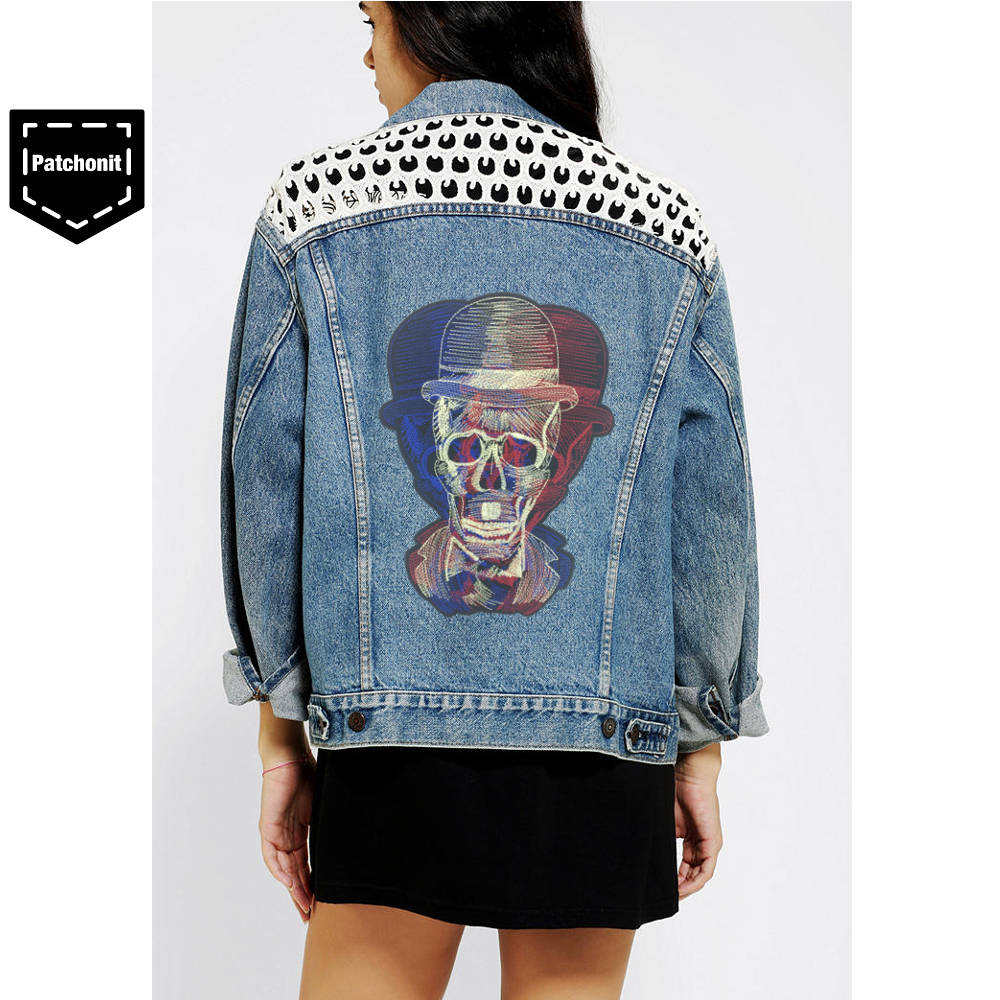 Skull Patch Skull Back Patch Skull Embroidered Patch Skull Iron on ...