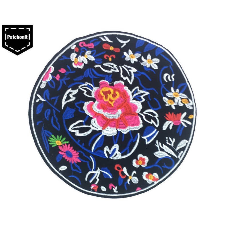 Flower Patch Flower Back Patch Flower Embroidered Patch Large Flower ...