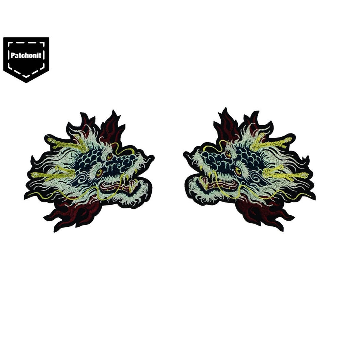 Japanese Dragon Patch Japanese Patch Dragon Head Patch Dragon ...