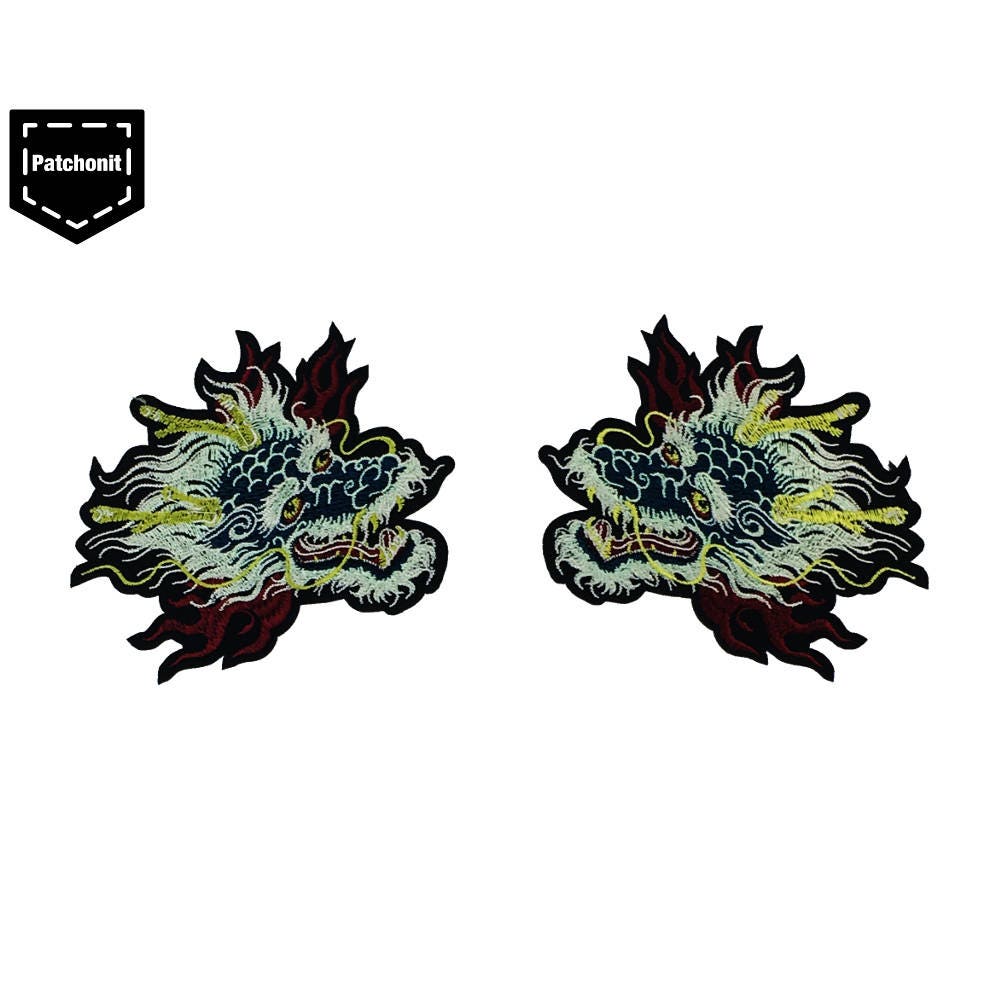 Japanese Dragon Patch Japanese Patch Dragon Head Patch Dragon ...