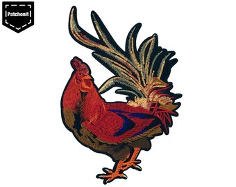 Large Rooster Applique - Etsy