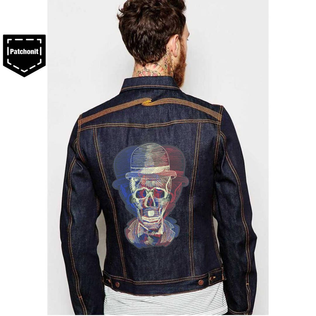 Skull Patch Skull Back Patch Skull Embroidered Patch Skull Iron on ...