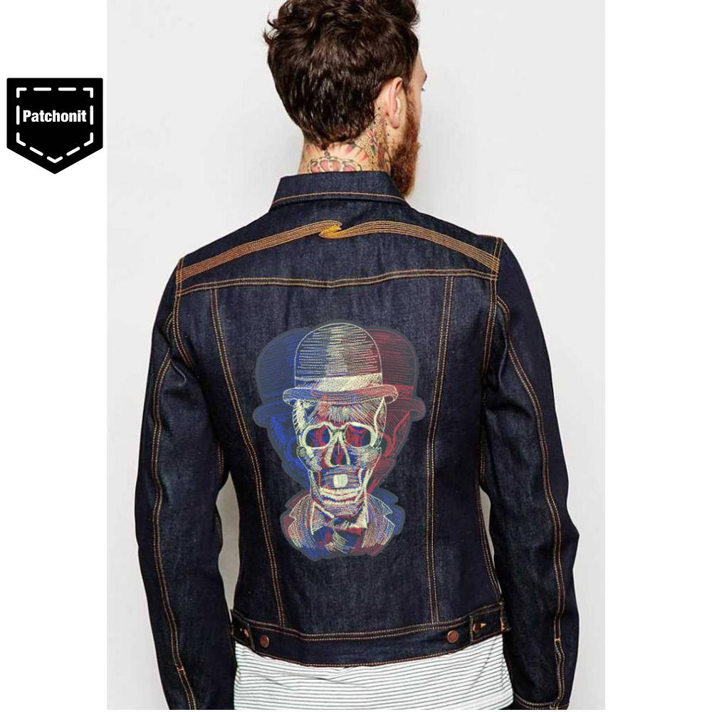 Skull Patch Skull Back Patch Skull Embroidered Patch Skull Iron on ...