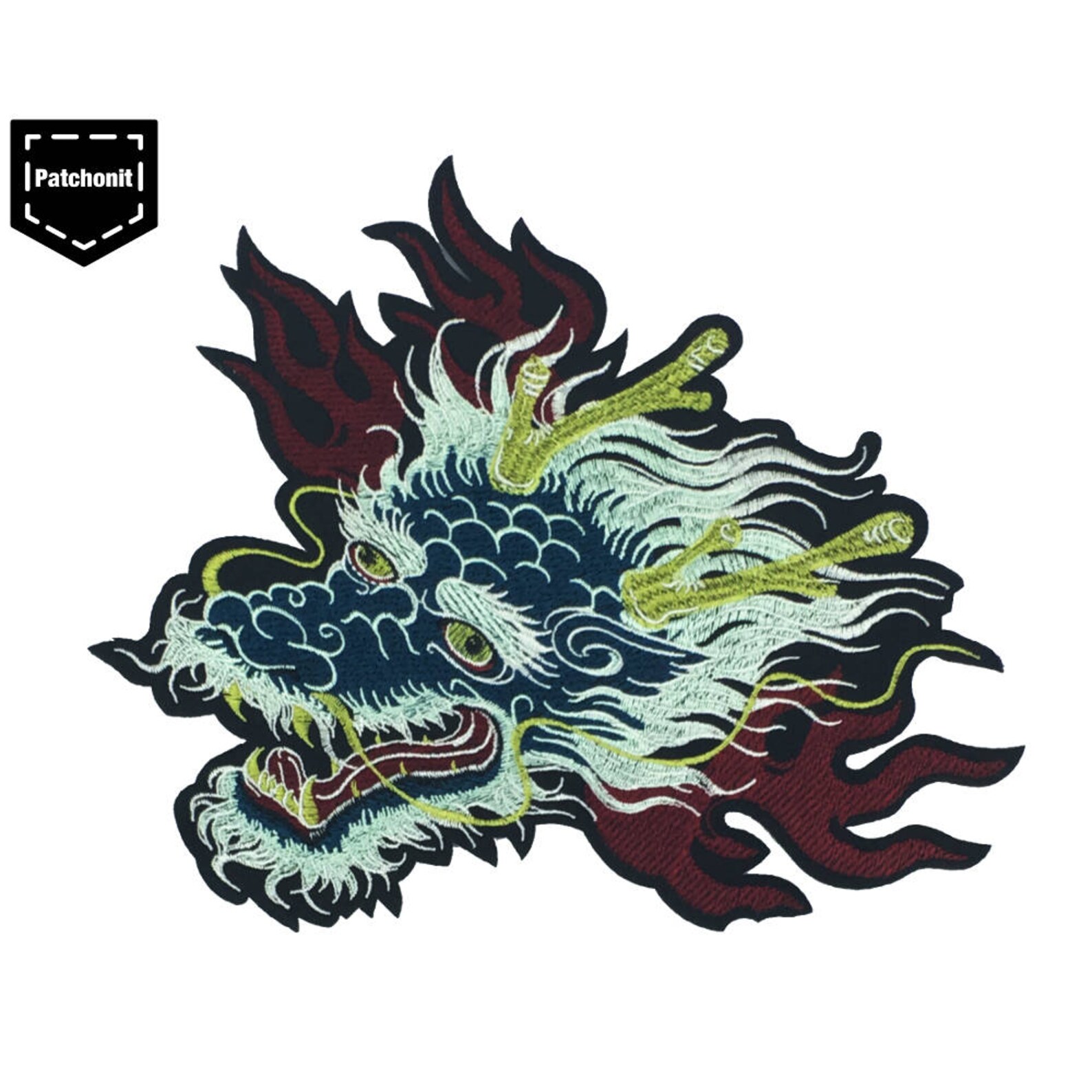 Large Dragon Patch Dragon Back Patch Dragon Embroidered Patch Large ...