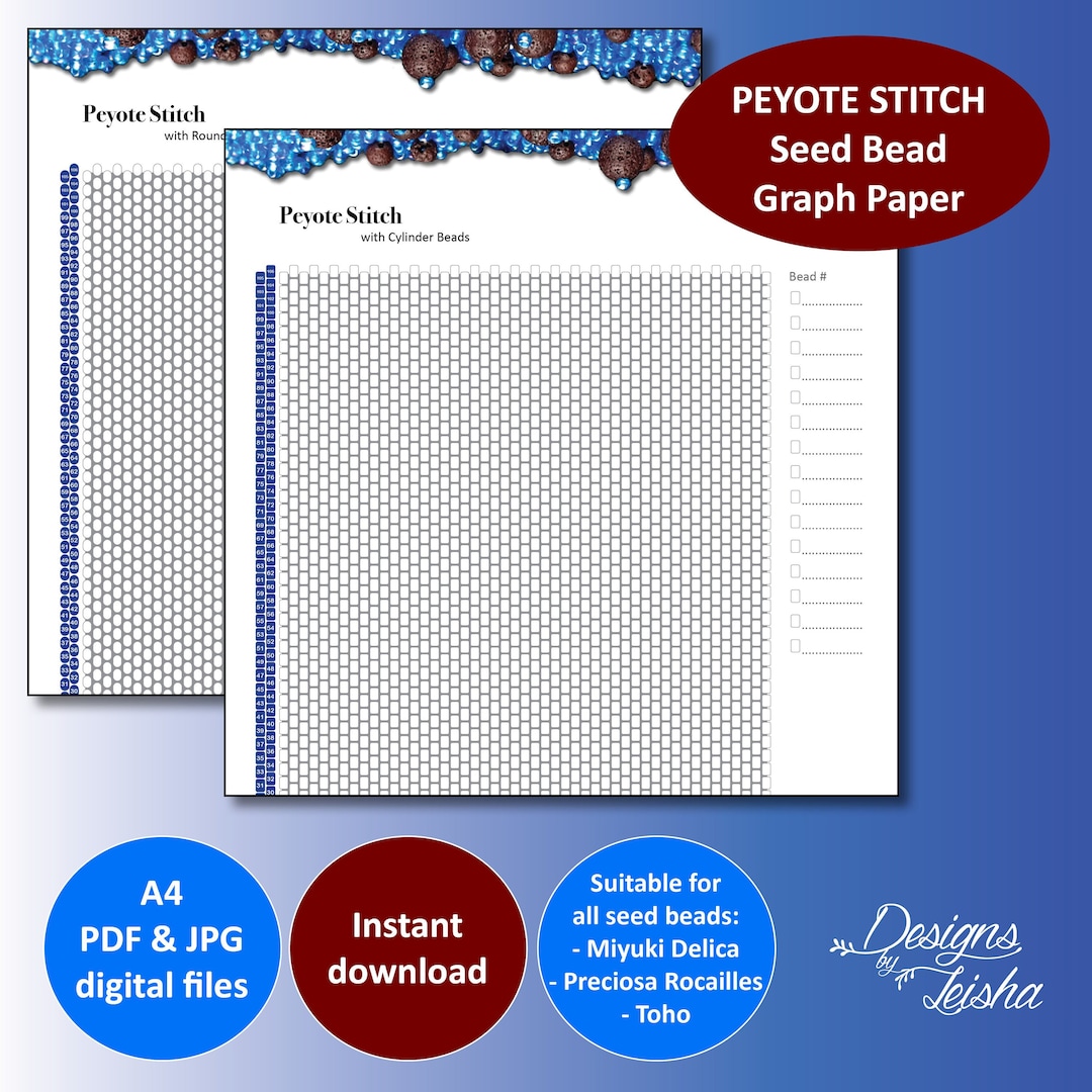Peyote Stitch Seed Bead Graph Paper - for Use With Round Beads or ...