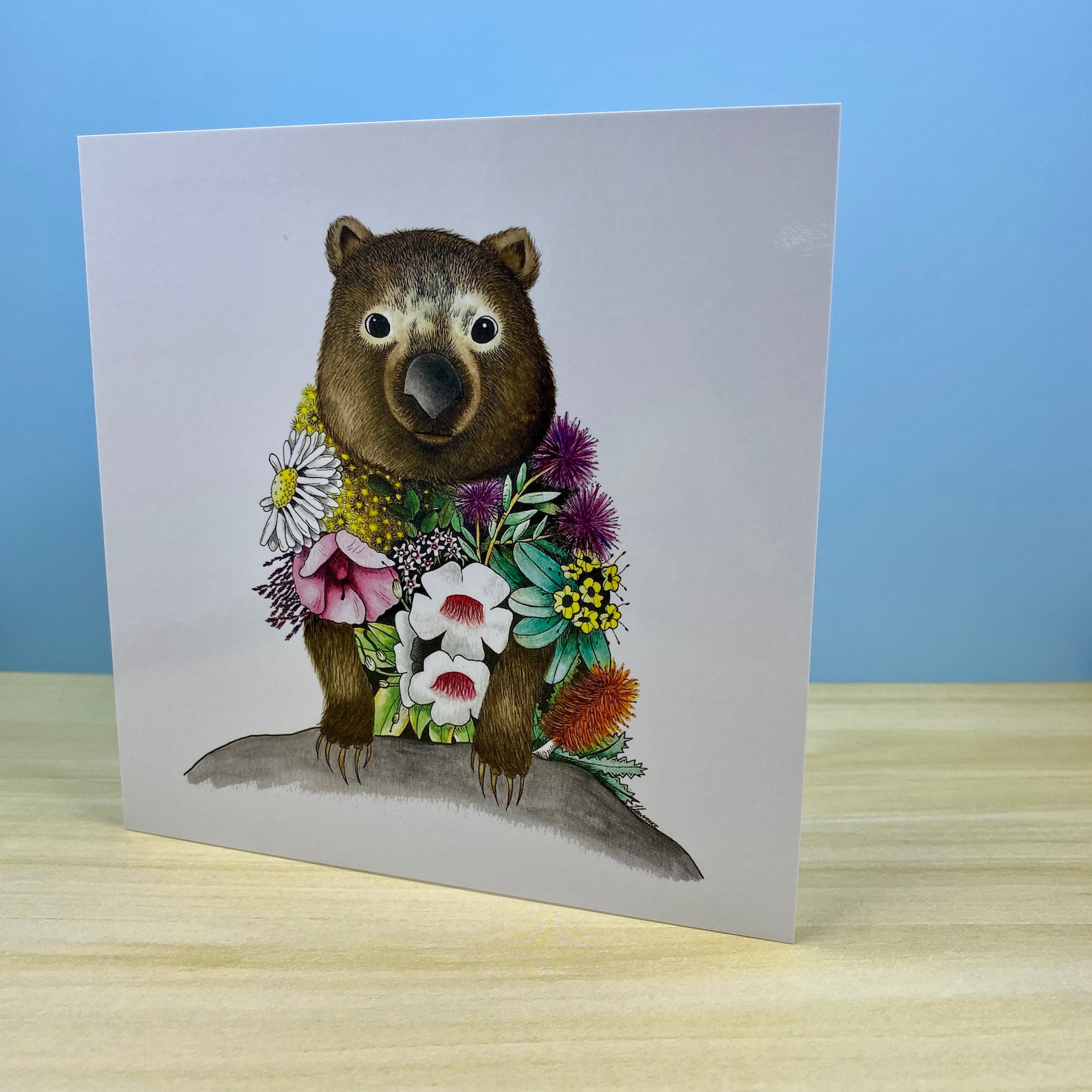 Watercolour Wombat Card Greeting Card Australian Native | Etsy
