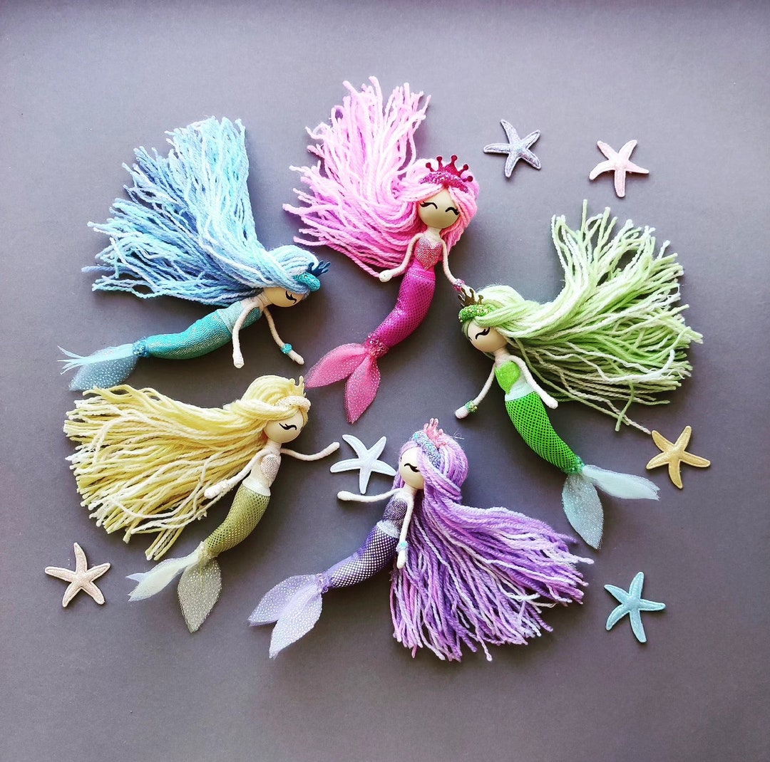 Super Mini Mermaid Doll Little Mermaid Fairy Doll Fish Tail Art Dolls ...