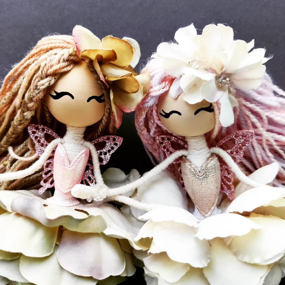 Art Doll Fairy Flowers Doll Fairy Wings Fairy Dressed Doll Fairy Wings ...