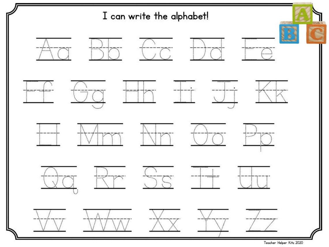 Alphabet Letter Tracing - Printable Homeschool Worksheet - Preschool ...