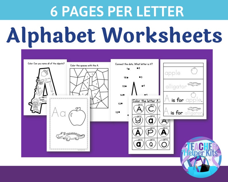 156 Alphabet Worksheet Bundle- Alphabet Worksheets~alphabet Printables ...