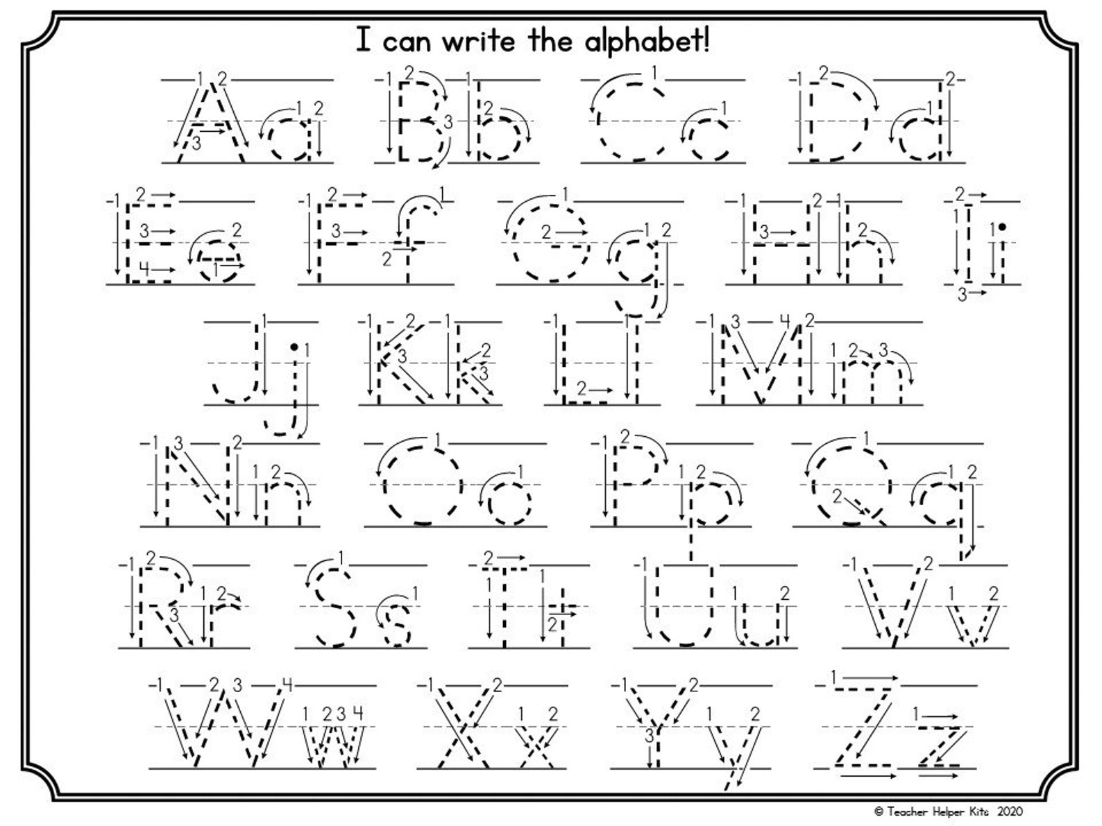 Alphabet Letter Tracing - Printable Homeschool Worksheet - Preschool ...