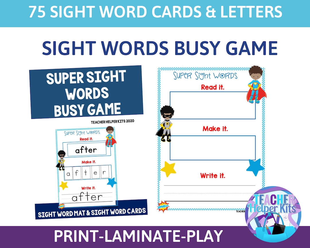 Sight Word Practice Worksheet, Printable Spelling Game, Learn to Read ...
