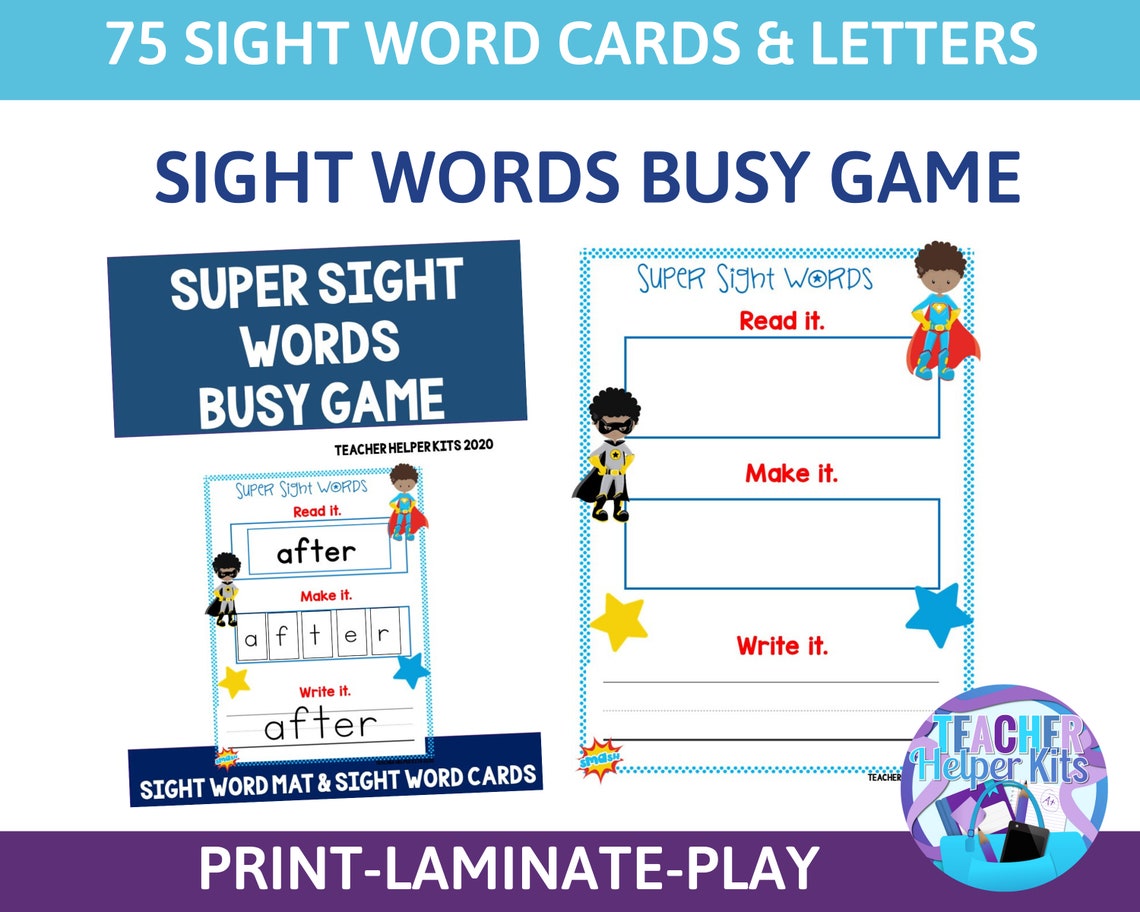 Sight Word Practice Worksheet Printable Spelling Game Learn - Etsy