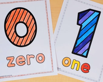 20 Number Coloring Book Worksheets-preschool Curriculum | Etsy