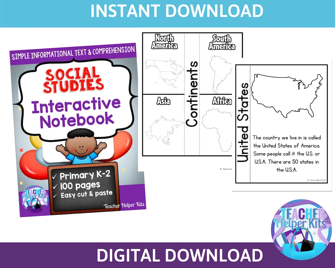 First Grade Social Studies Interactive Notebook- First Grade Worksheets ...