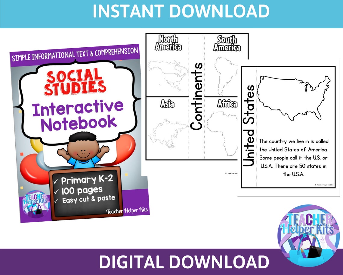 First Grade Social Studies Interactive Notebook- First Grade Worksheets ...
