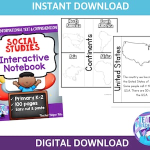 First Grade Social Studies Interactive Notebook- First Grade Worksheets ...