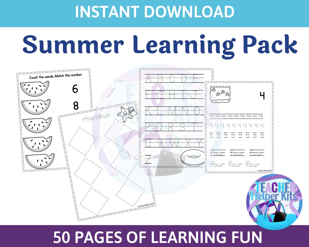 50 Preschool Kindergarten Summer Beach Homeschool Printables- Summer ...
