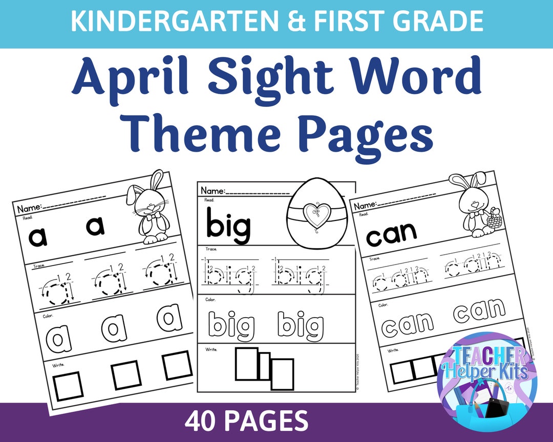 40 Sight Word Worksheets Preschool-kindergarten- First Grade- Sight ...