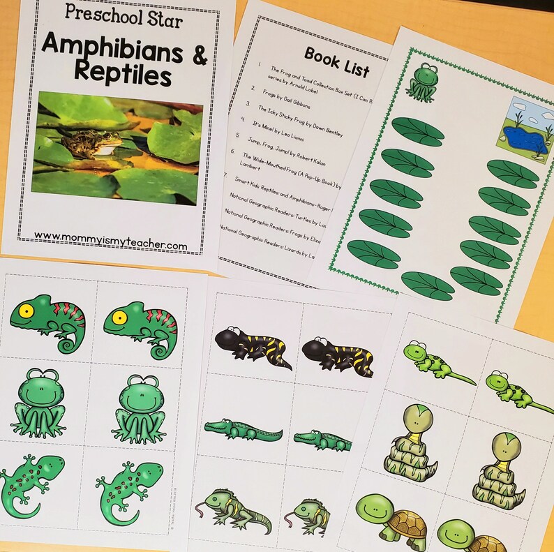 Amphibian & Reptiles Preschool Printablespreschool Curriculum Learning ...