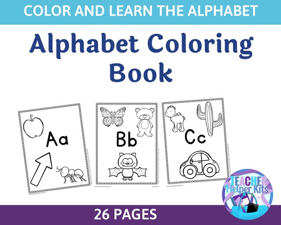 Alphabet Coloring Book Preschool Printables | Etsy