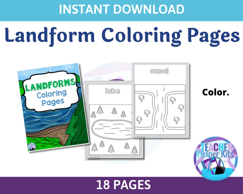 Landform Coloring Pages- Science Worksheets-18 Earth Science Landform ...