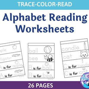 26 Printable Alphabet Worksheets- Reading Alphabet Worksheet- Preschool ...